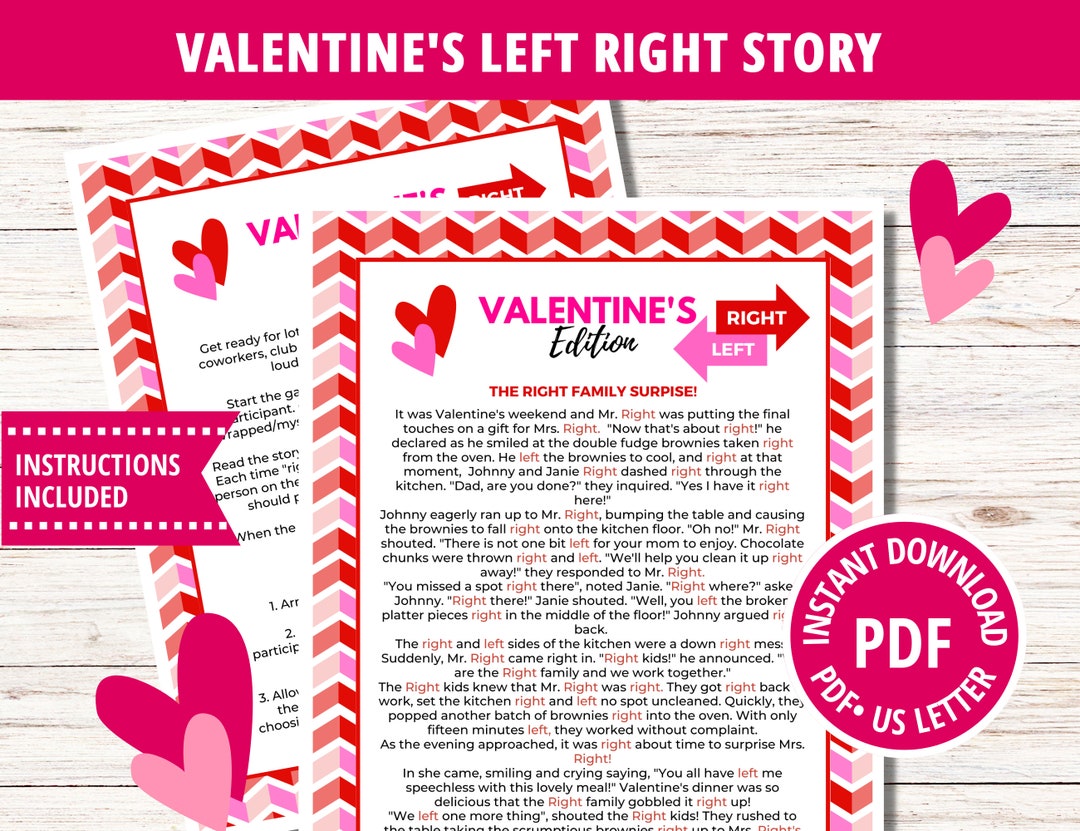 Valentine's Games, Left Right Game, Valentines Day Games, Valentine ...