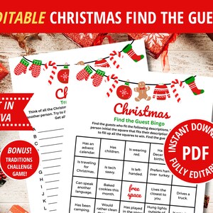 Christmas Party Game, Holiday Party Game, Christmas Bingo, Printable ...