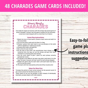 Women's Ministry Action Charades Cards, Bible Games, Printable Charades ...