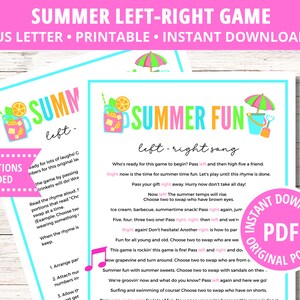 Left Right Game, Left Right Poem, Summer Family Reunion, Gift Exchange ...