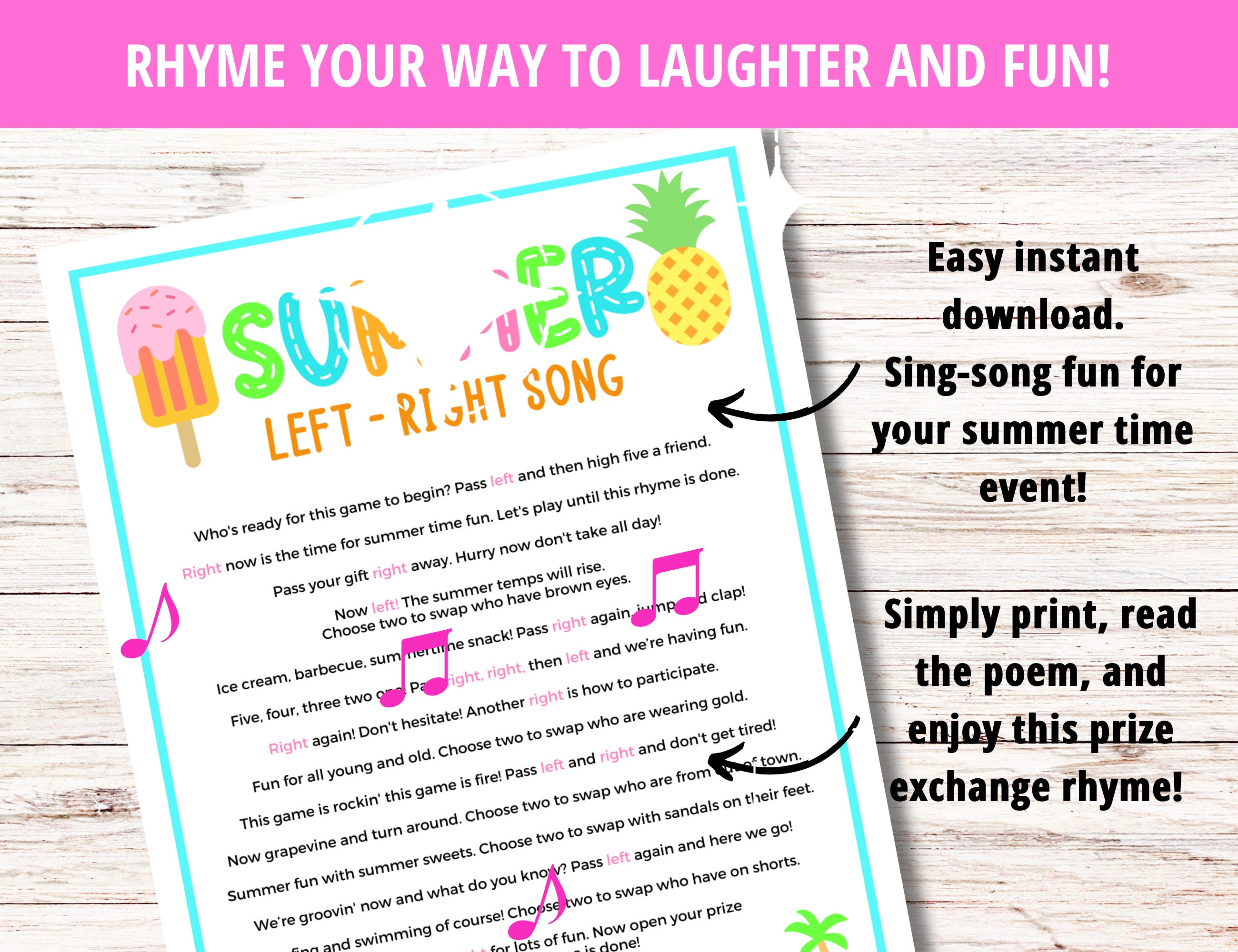 Left Right Game, Left Right Poem, Summer Family Reunion, Gift Exchange ...