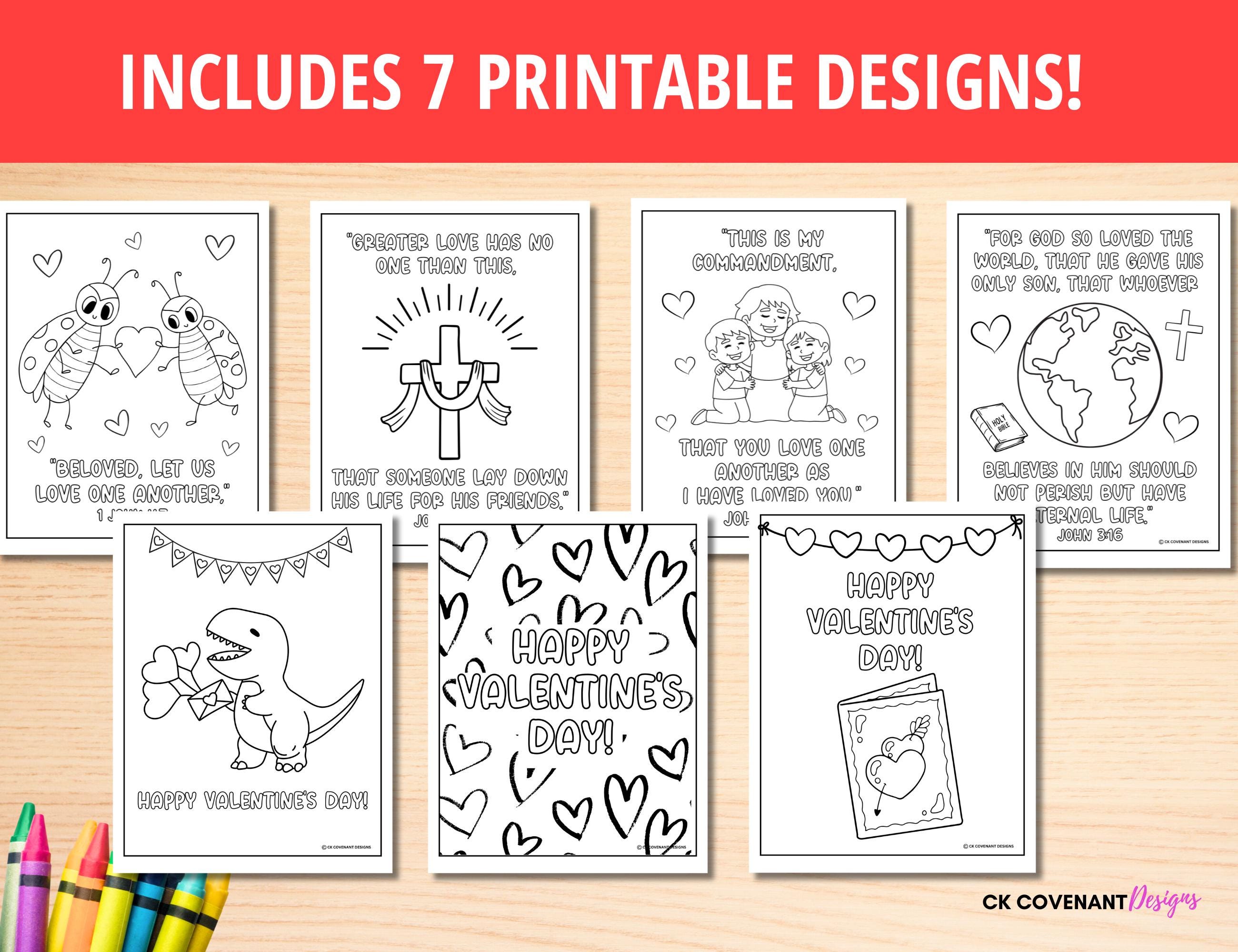 Valentine's Day Coloring Pages, Bible Verse Coloring Pages, Valentine's ...