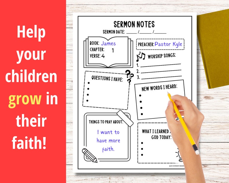 Sermon Notes for Children, Kids Sermon Notes, Sunday School, Kids ...