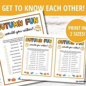 Fall Games, Would You Rather, Fall Activities for Kids & Adults, Autumn ...