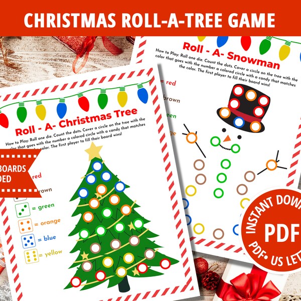 Roll a Tree Christmas Game - Etsy