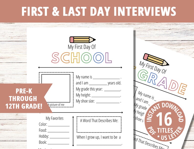Boho Back to School Interview, First Day of Questionnaire, Homeschool ...