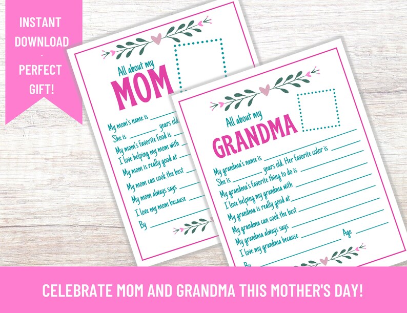 All About Mom Grandma Printable Questionnaires | Etsy