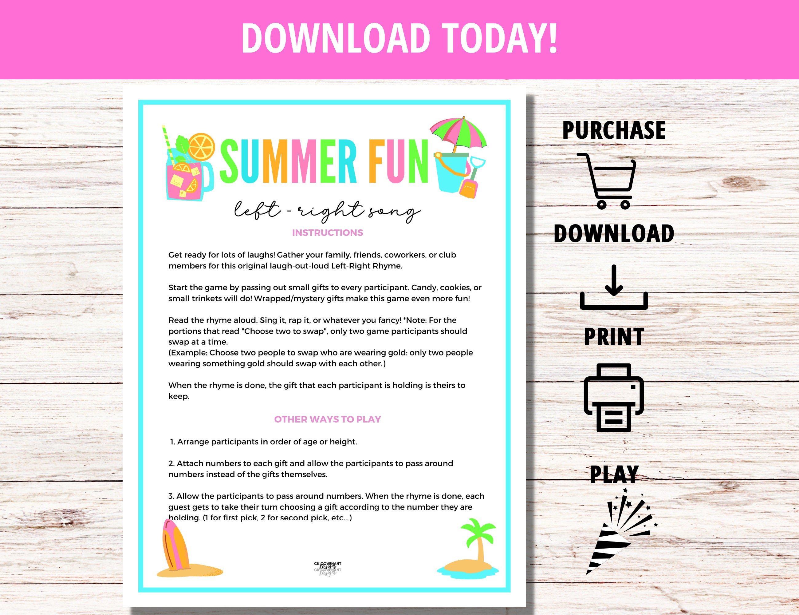 Left Right Game, Left Right Poem, Summer Family Reunion, Gift Exchange ...