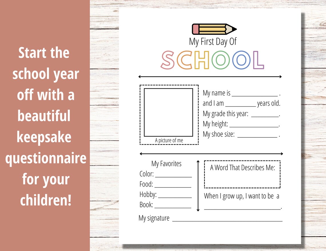 Boho Back to School Interview First Day of Questionnaire - Etsy