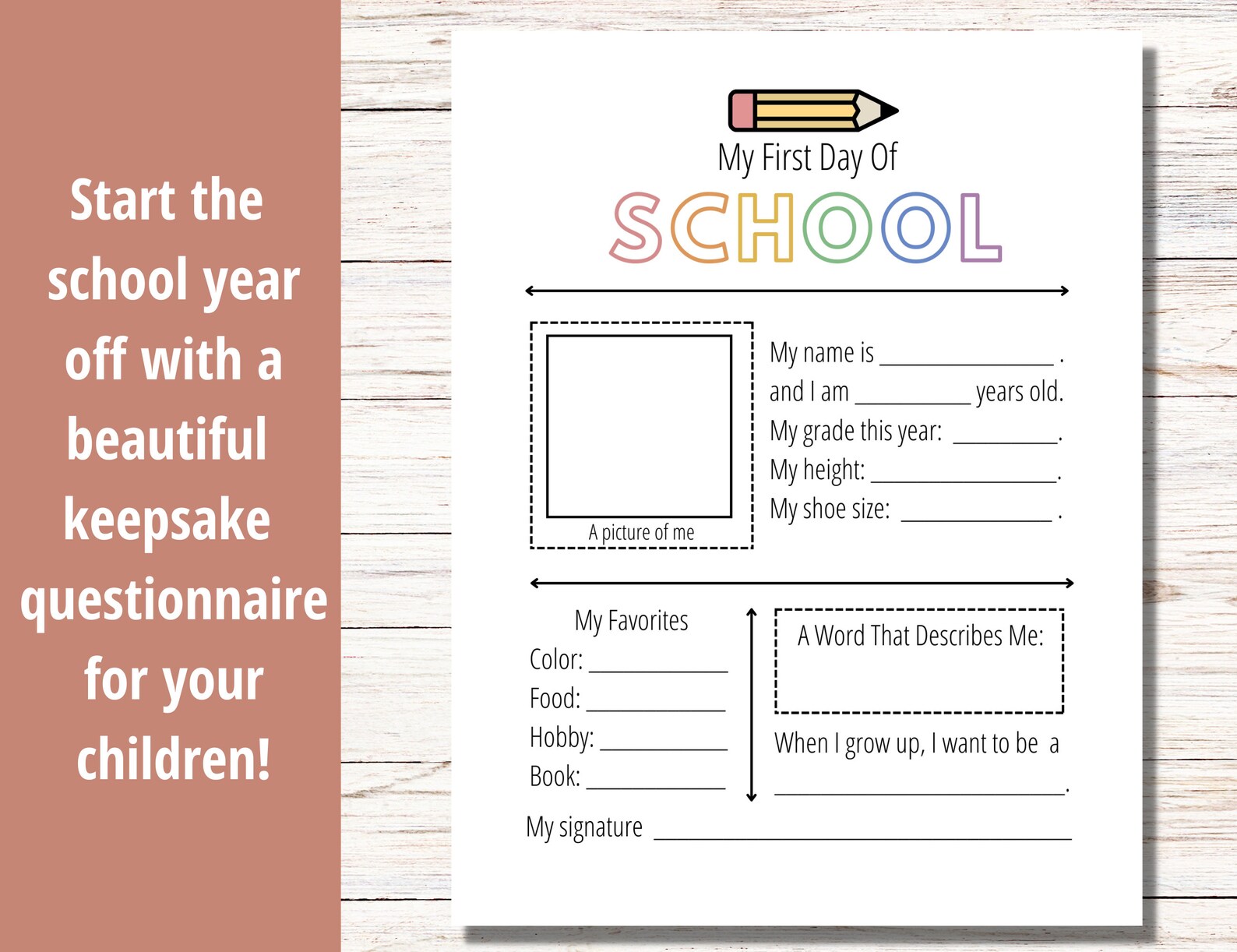 Boho Back to School Interview, First Day of Questionnaire, Homeschool ...