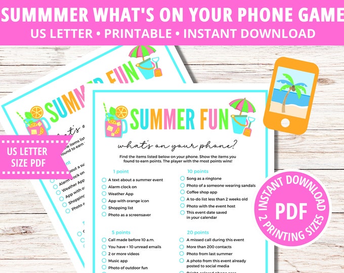 What’s on Your Phone Game, Printable Cell Phone Game, Family Reunion ...