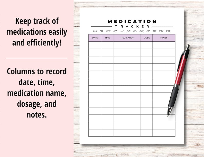 Medication Tracker Printable, Medication Tracker, Medication Log ...