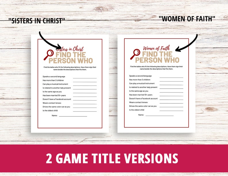Women's Ministry Game Bundle Bible Games Find the Guest - Etsy