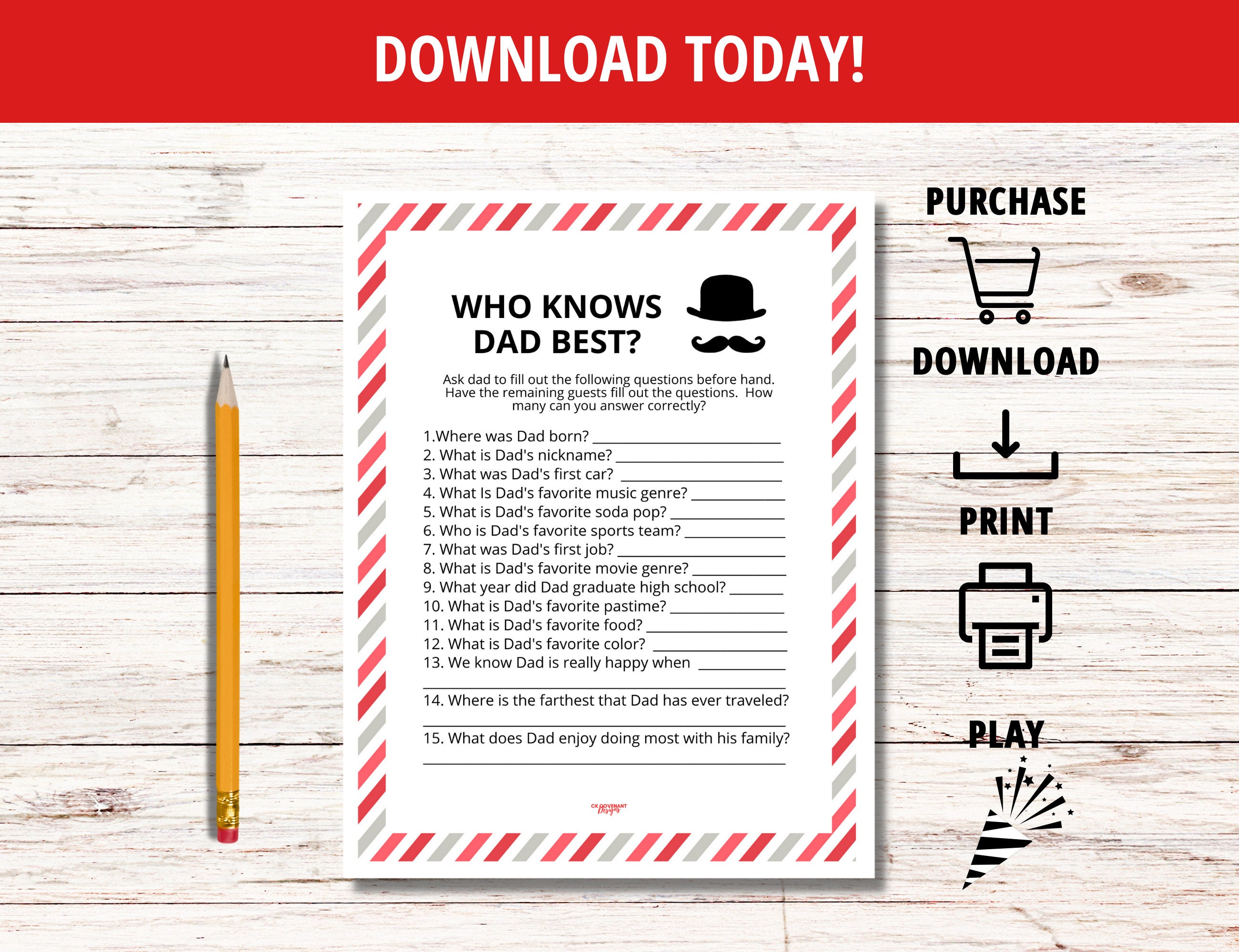 Printable Father's Day Game Bundle, Family Game Night, Printable Family ...