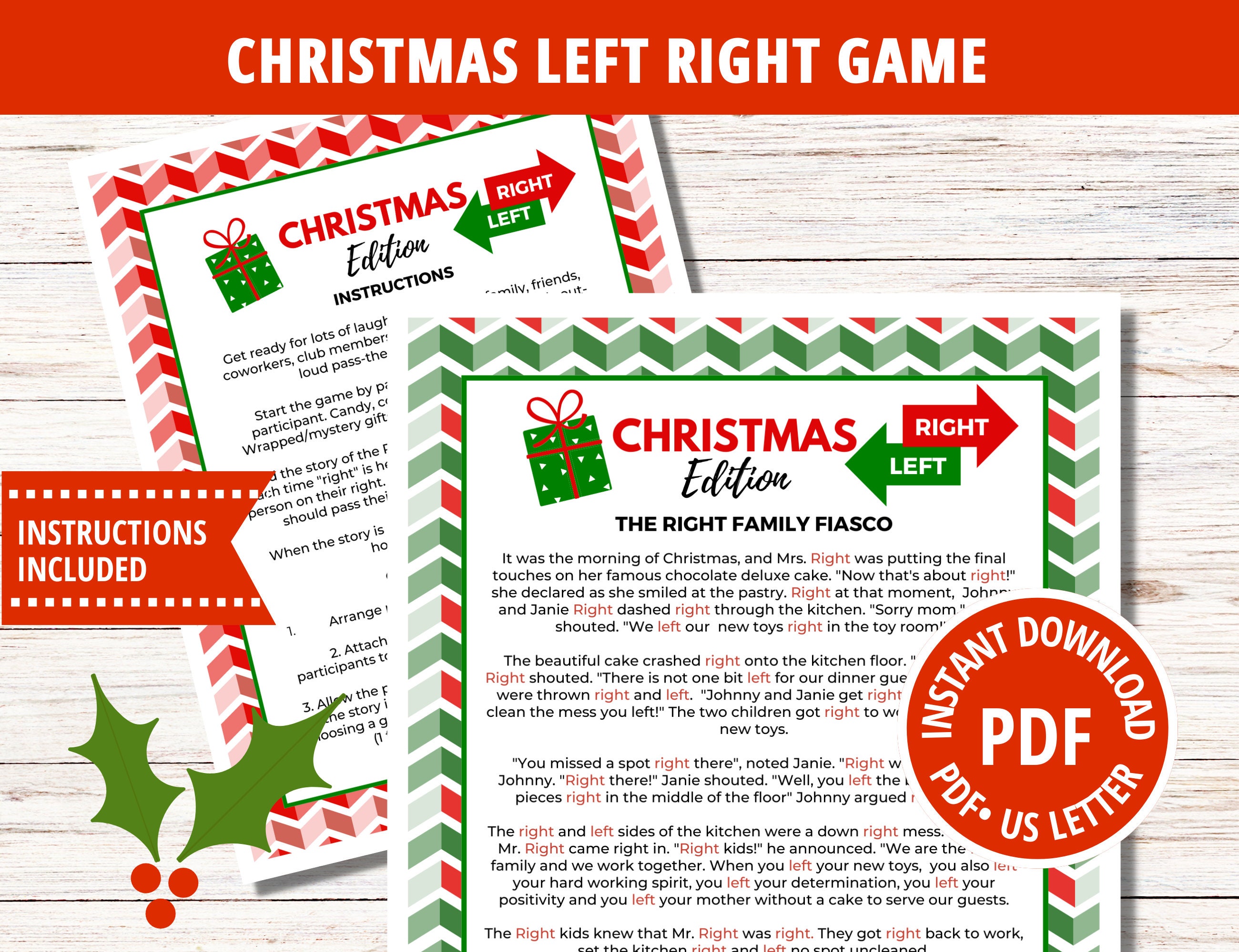 Left-right Game, Festive Fun, Gift Swap Game, Christmas Game, Gift ...