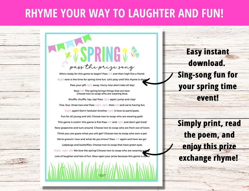 Left Right Game, Left Right Poem, Spring Games, Gift Exchange Game ...