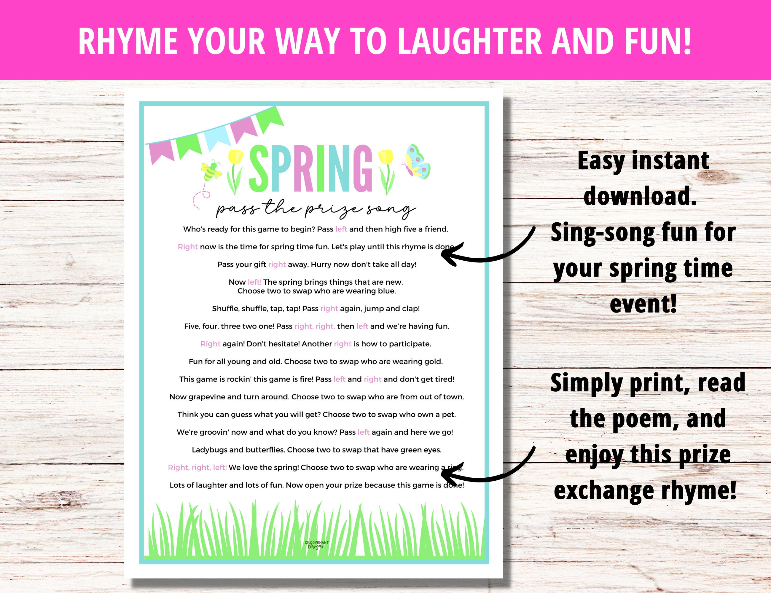 Left Right Game, Left Right Poem, Spring Games, Gift Exchange Game ...