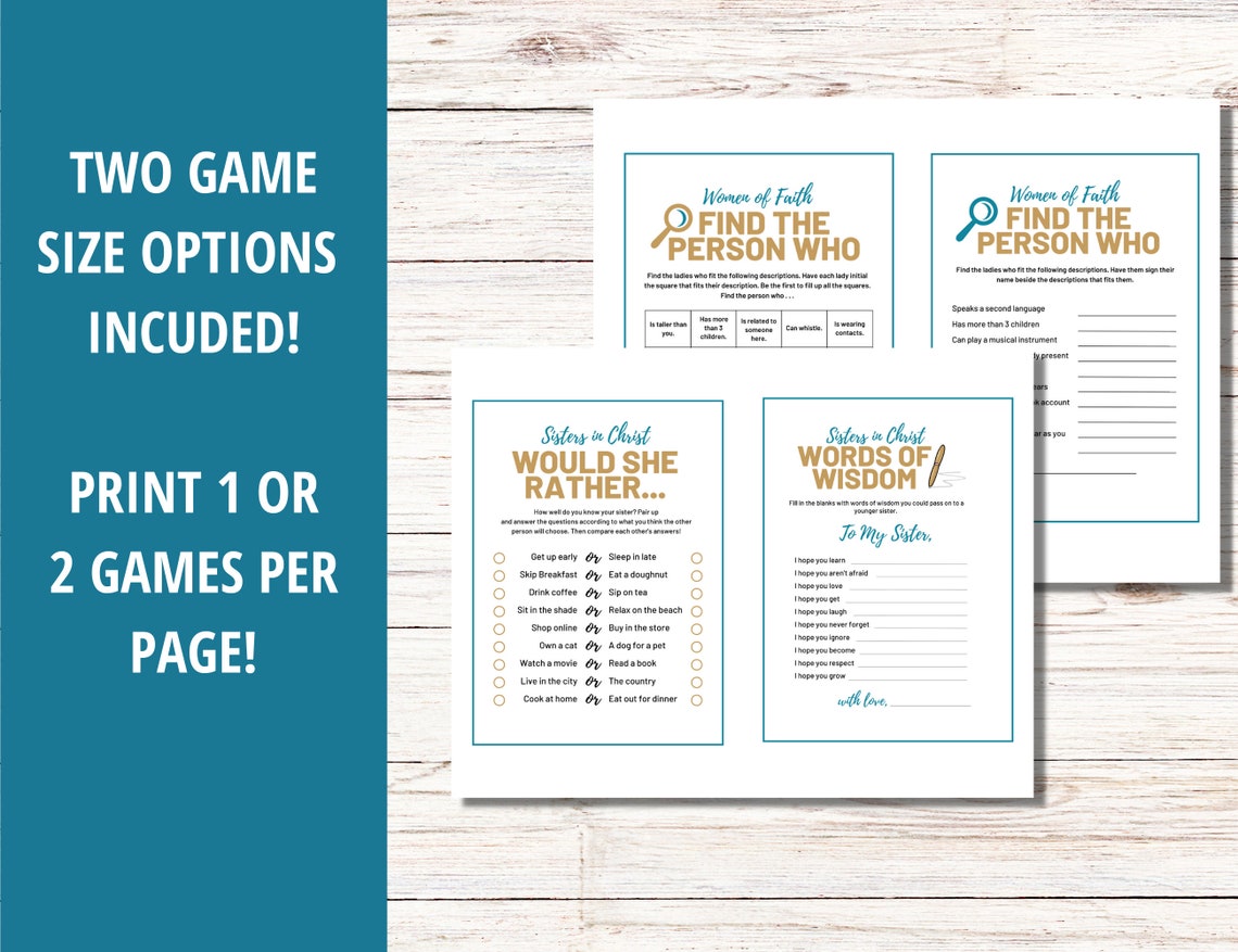 Women's Ministry Game Bundle Bible Games Find the Guest - Etsy