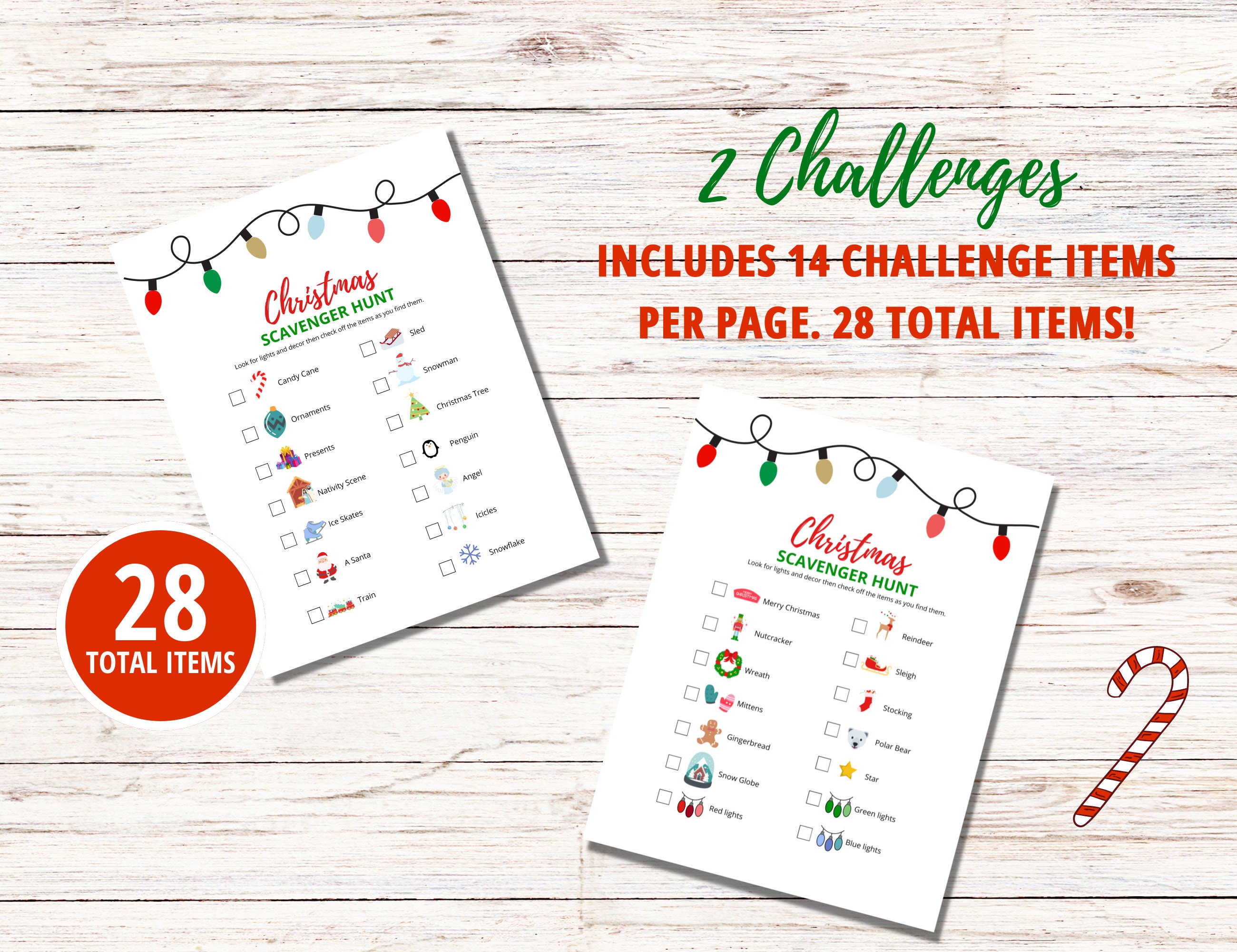 Treasure Hunt, Christmas Scavenger Hunt, Party Games, Party Printables ...