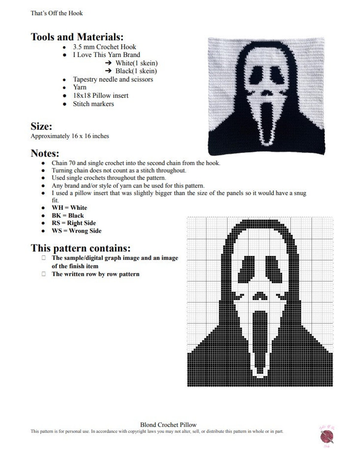 Scream Crochet Pillow Pattern Halloween Crochet Pattern - Etsy