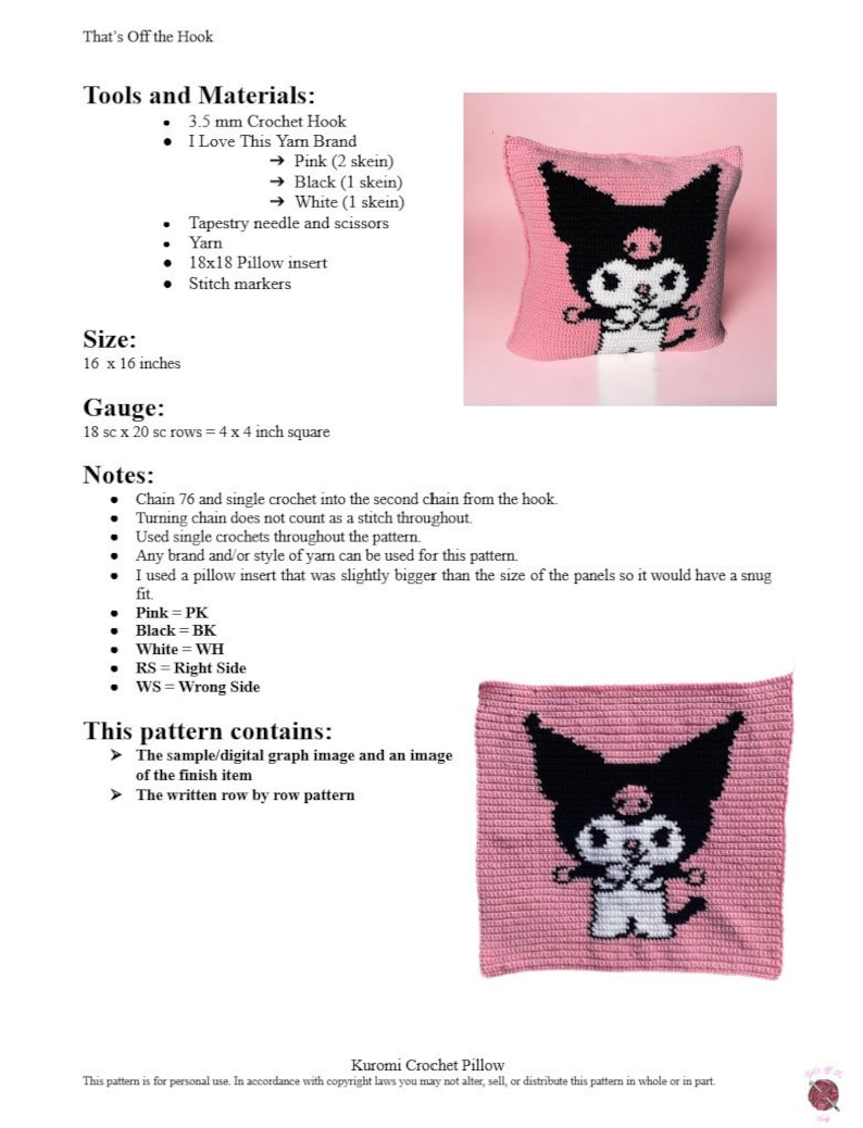 Cute Cat Anime Crochet Pillow Pattern Kawaii Anime - Etsy