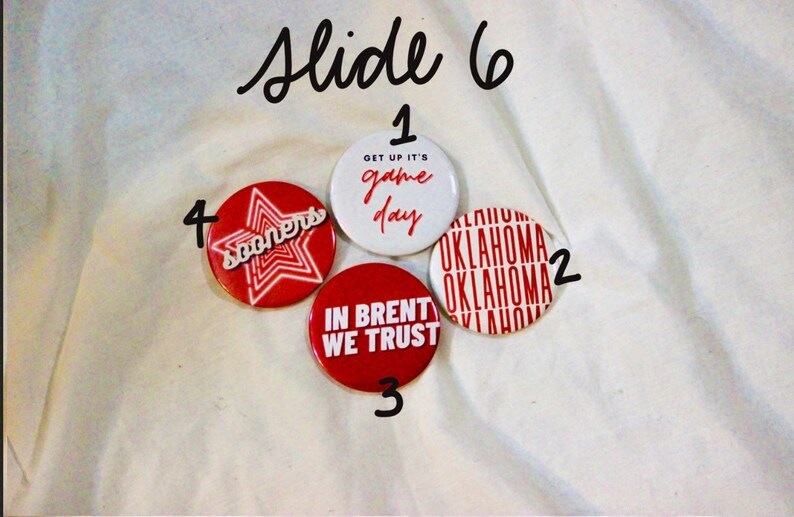 2.25/3 Inch Custom Oklahoma Game Day Button - Etsy