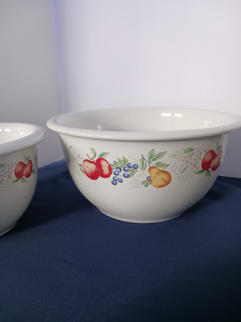 Vintage Corelle Mixing Bowl Set: Fruit Motif Stoneware, Three Pieces - Etsy