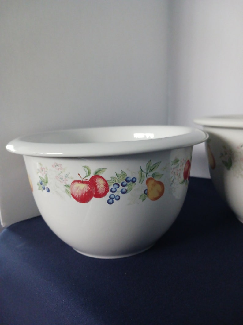 Vintage Corelle Mixing Bowl Set: Fruit Motif Stoneware, Three Pieces - Etsy