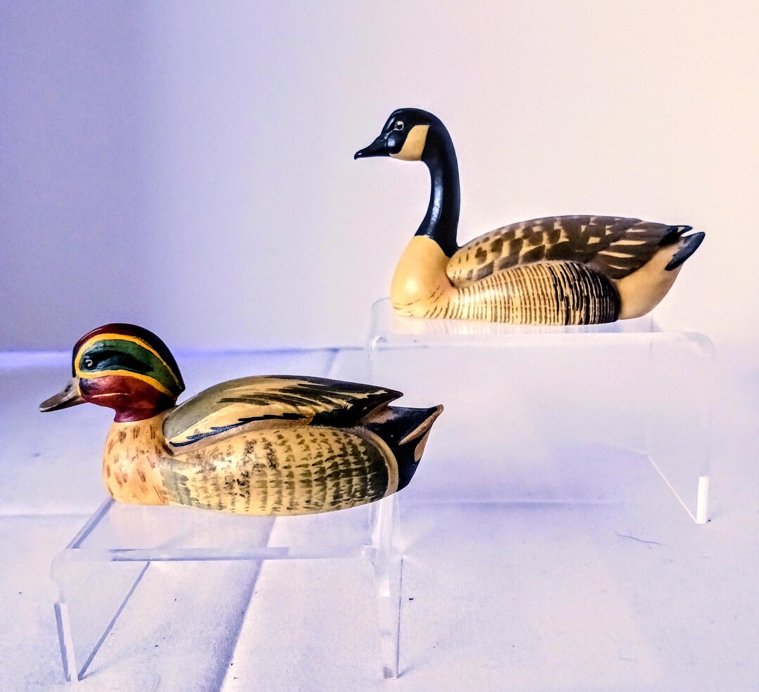Italian Miniature Canada Goose Decoys,hand Painted Pair With ...