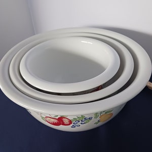 Vintage Corelle Mixing Bowl Set: Fruit Motif Stoneware, Three Pieces - Etsy