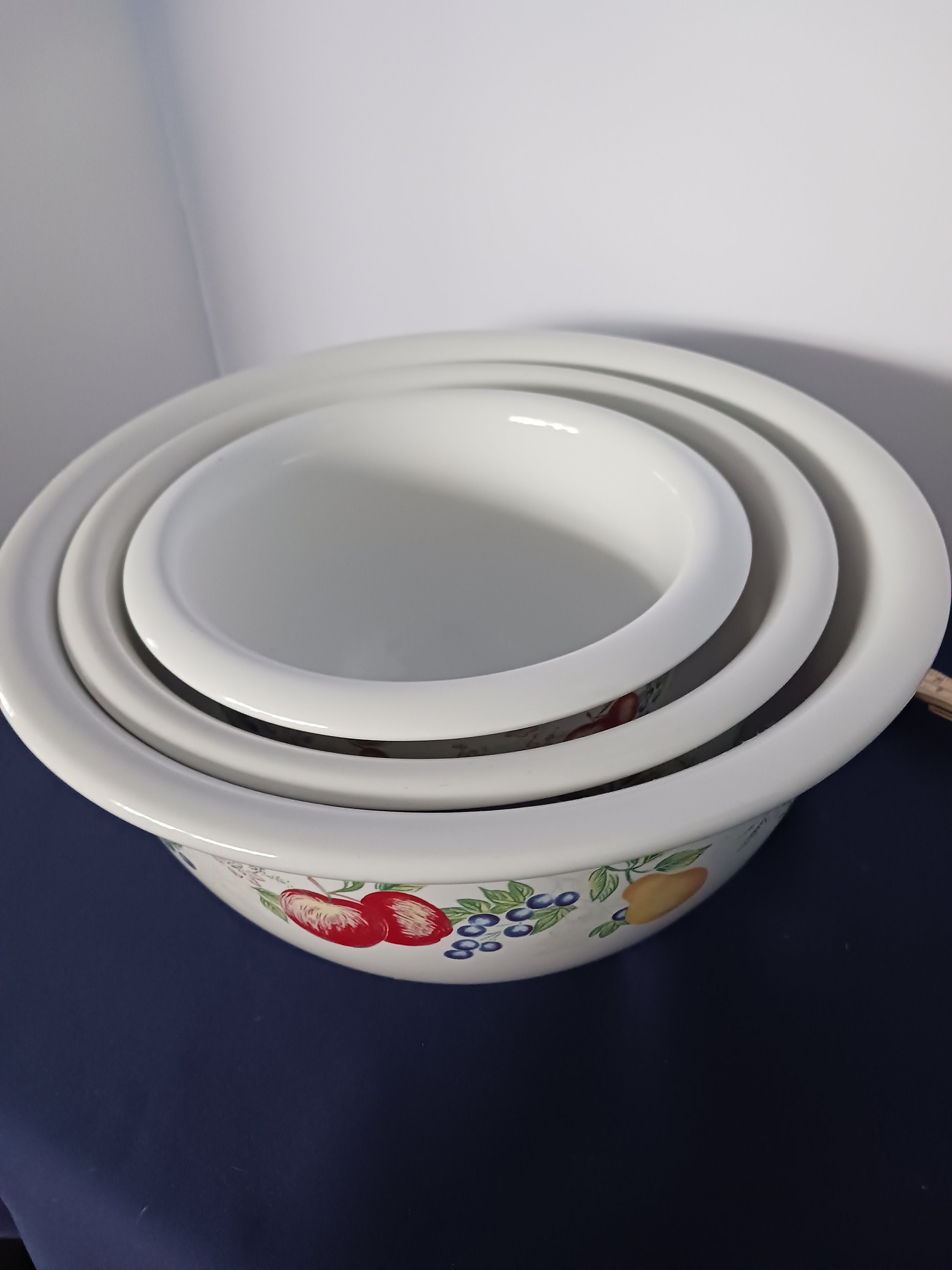Vintage Corelle Mixing Bowl Set: Fruit Motif Stoneware, Three Pieces - Etsy