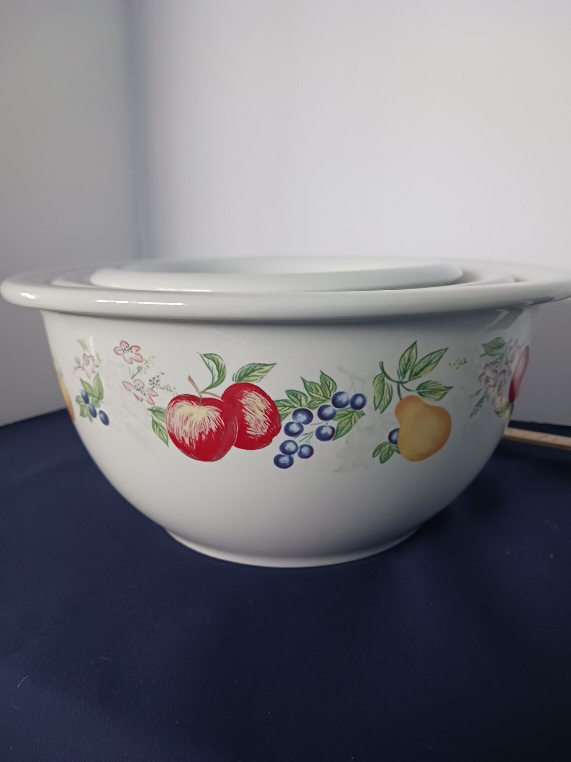 Vintage Corelle Mixing Bowl Set: Fruit Motif Stoneware, Three Pieces - Etsy