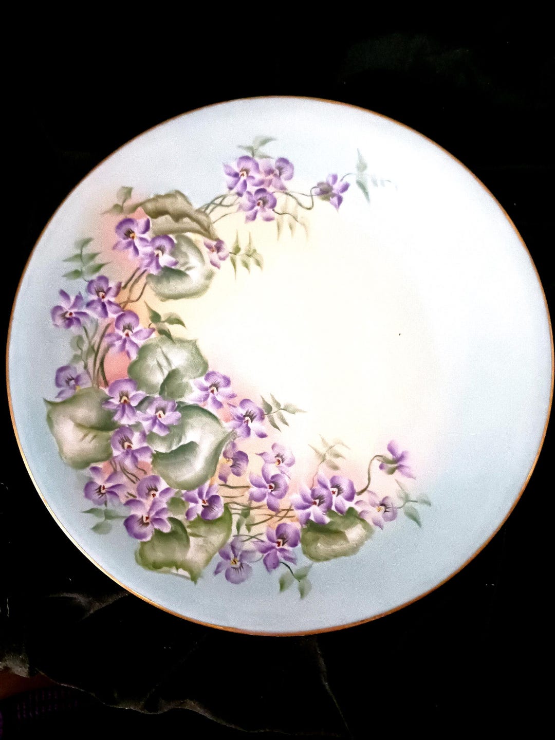 Antique Limoges Hand Painted Violets Plate 9 Inches Dia, EUC 1895-1931 ...