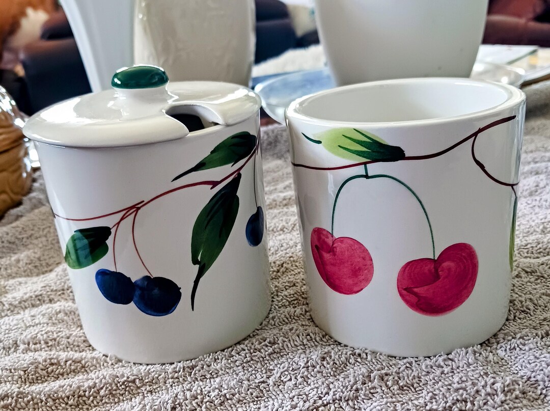 Vintage Pizzato Italian Ceramic Jar Set: Hand-painted Fruit Decor - Etsy