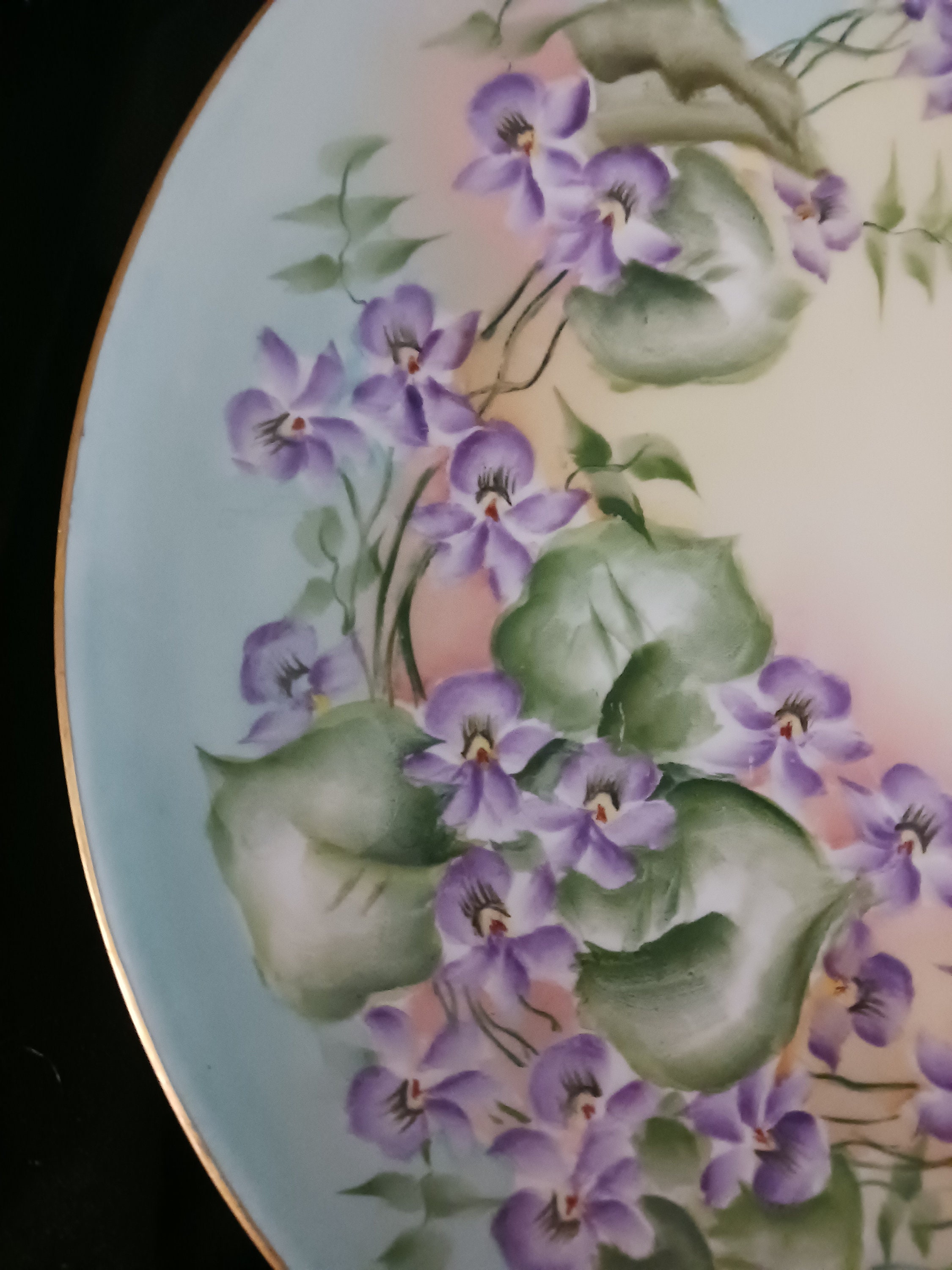 Antique Limoges Hand Painted Violets Plate 9 Inches Dia, EUC 1895-1931 ...