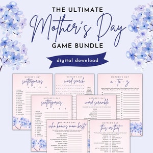 Mother's Day Ultimate Game Bundle, Printable Game, Last Minute Mother’s ...