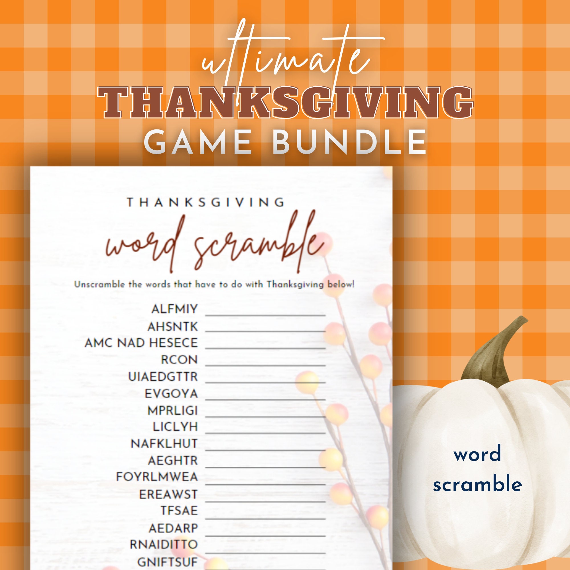 Ultimate Thanksgiving Game Bundle, 15 Printable Games for Thanksgiving ...