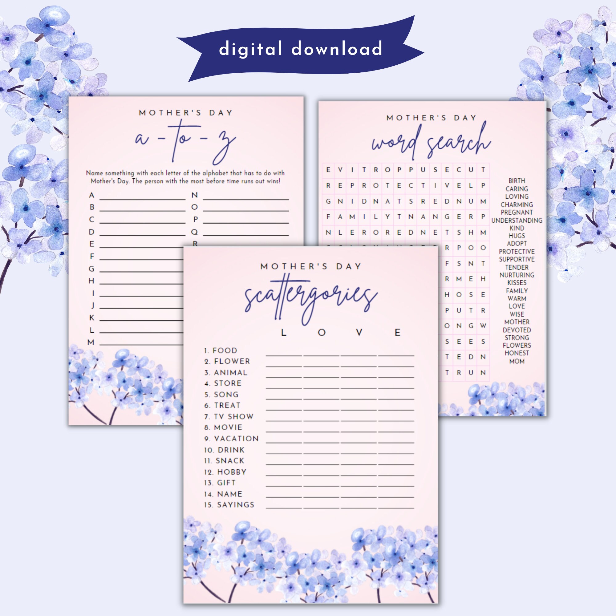 Mother's Day Ultimate Game Bundle, Printable Game, Last Minute Mother’s ...