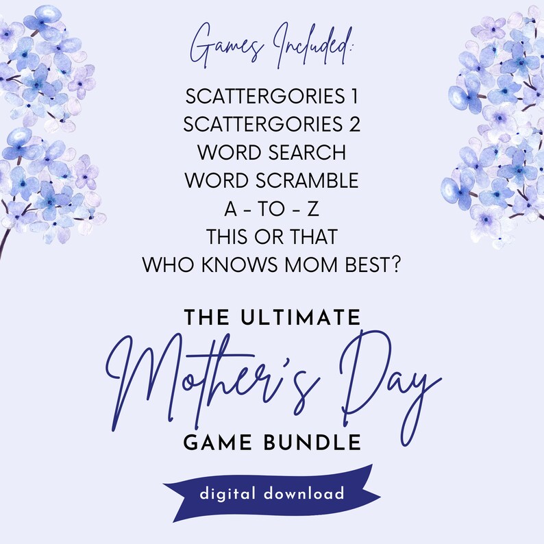 Mother's Day Ultimate Game Bundle, Printable Game, Last Minute Mother’s ...