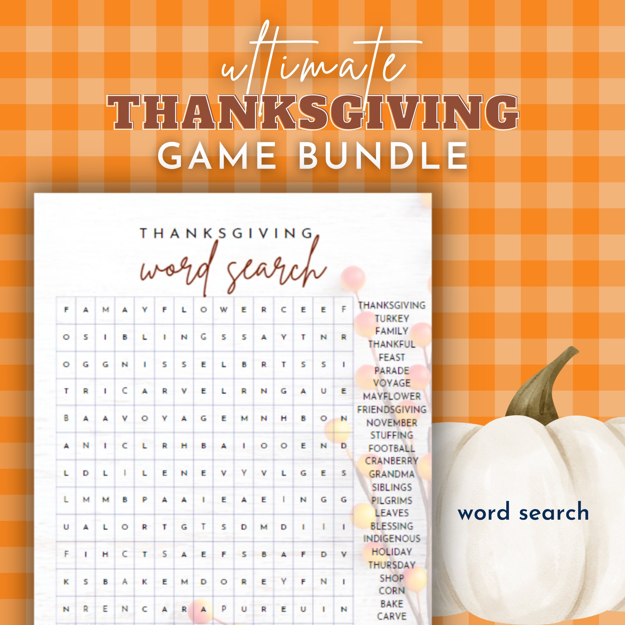 Ultimate Thanksgiving Game Bundle, 15 Printable Games for Thanksgiving ...