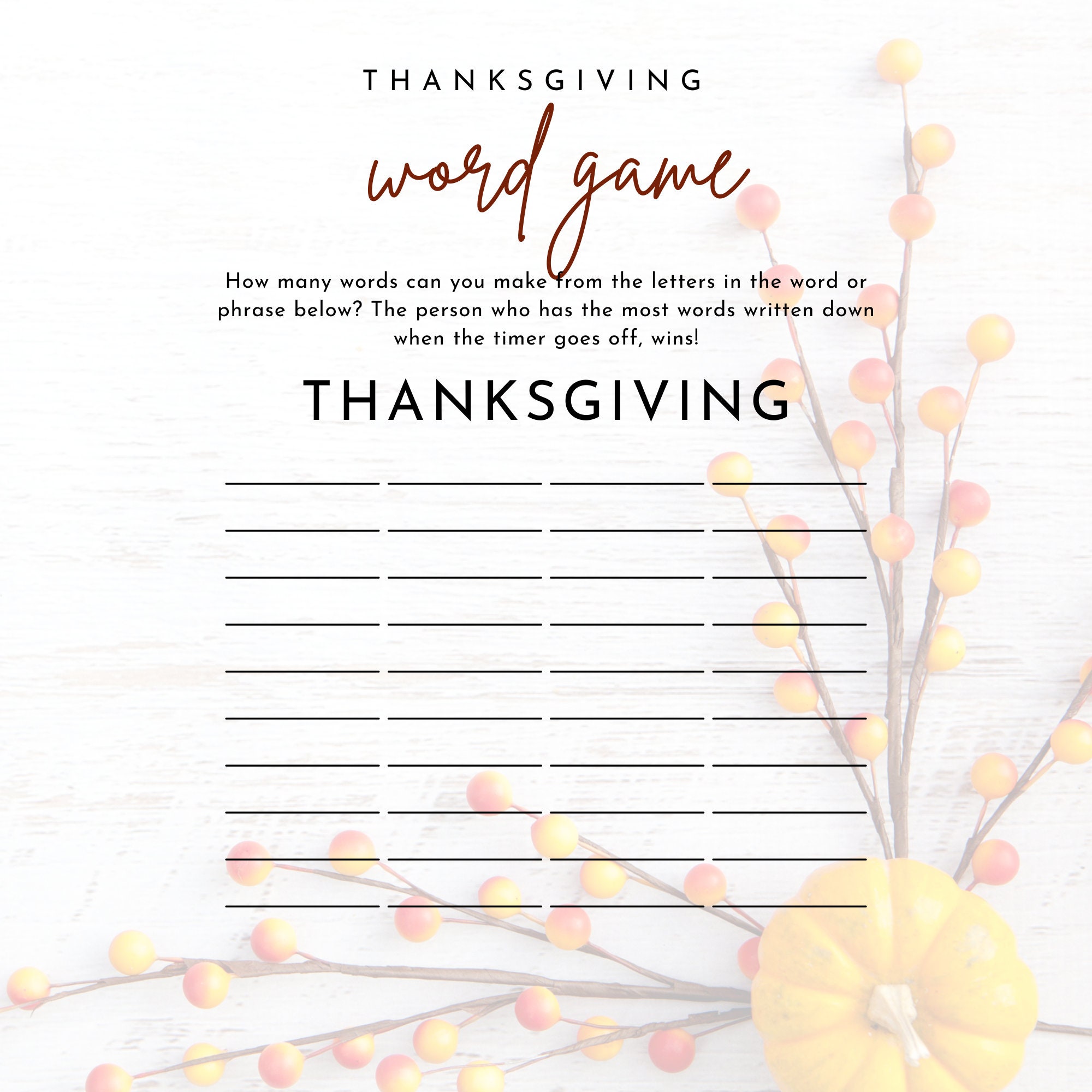 Ultimate Thanksgiving Game Bundle, 15 Printable Games for Thanksgiving ...