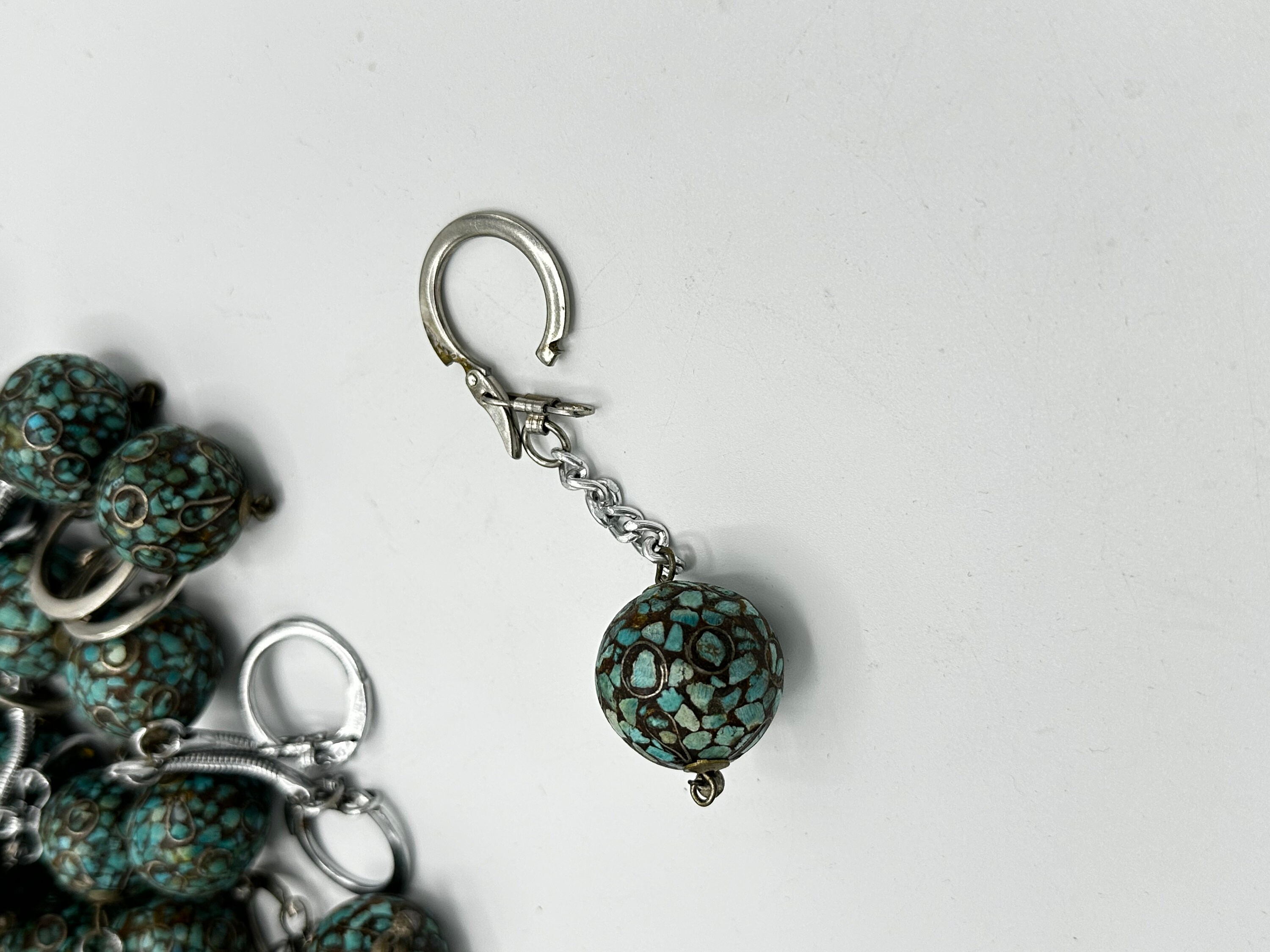 Vintage 60s Turquoise Matrix Ball Keychains 4in 23-24mm Round - Etsy