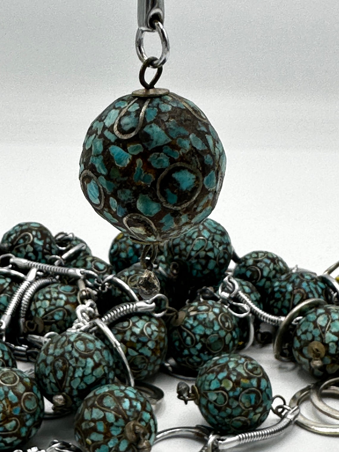 Vintage 60s Turquoise Matrix Ball Keychains 4in 23-24mm Round - Etsy