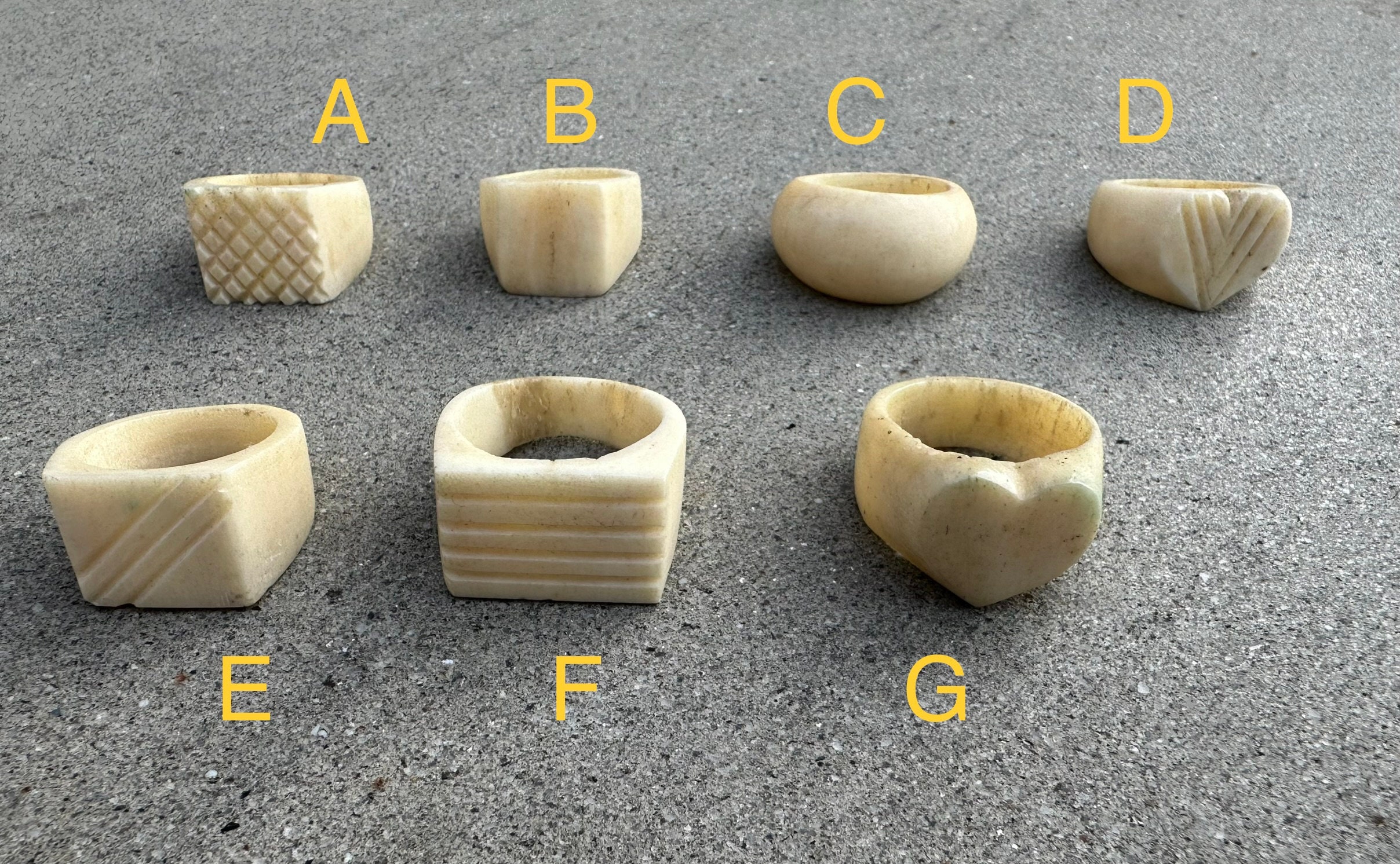 Vintage Water Buffalo Bone Rings | Nepal and India | Handmade | Bovine Rings | Horn Ring ...