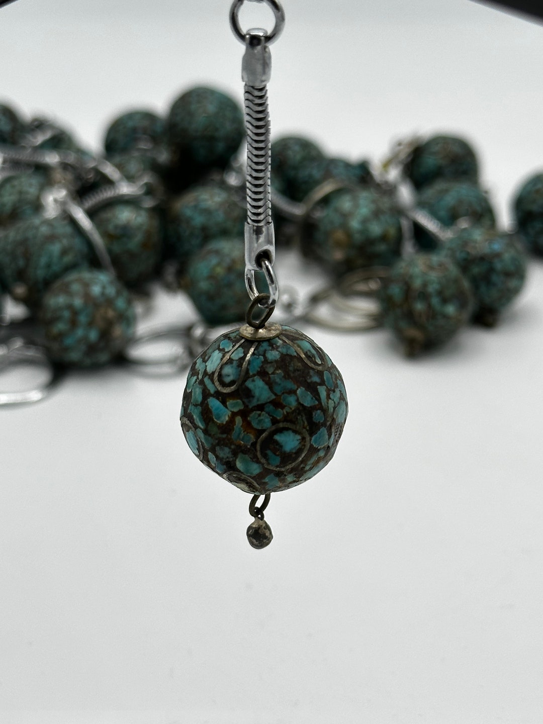 Vintage 60s Turquoise Matrix Ball Keychains 4in 23-24mm Round - Etsy