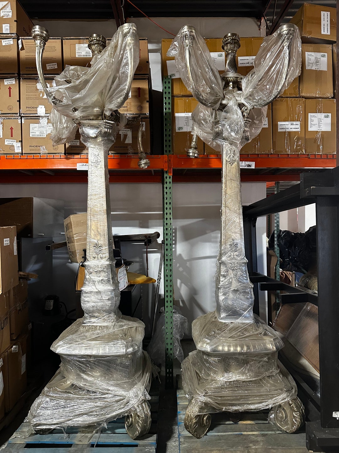 Antique French Pewter Lamp Posts Neo-classical Design Paris 1910 - Etsy