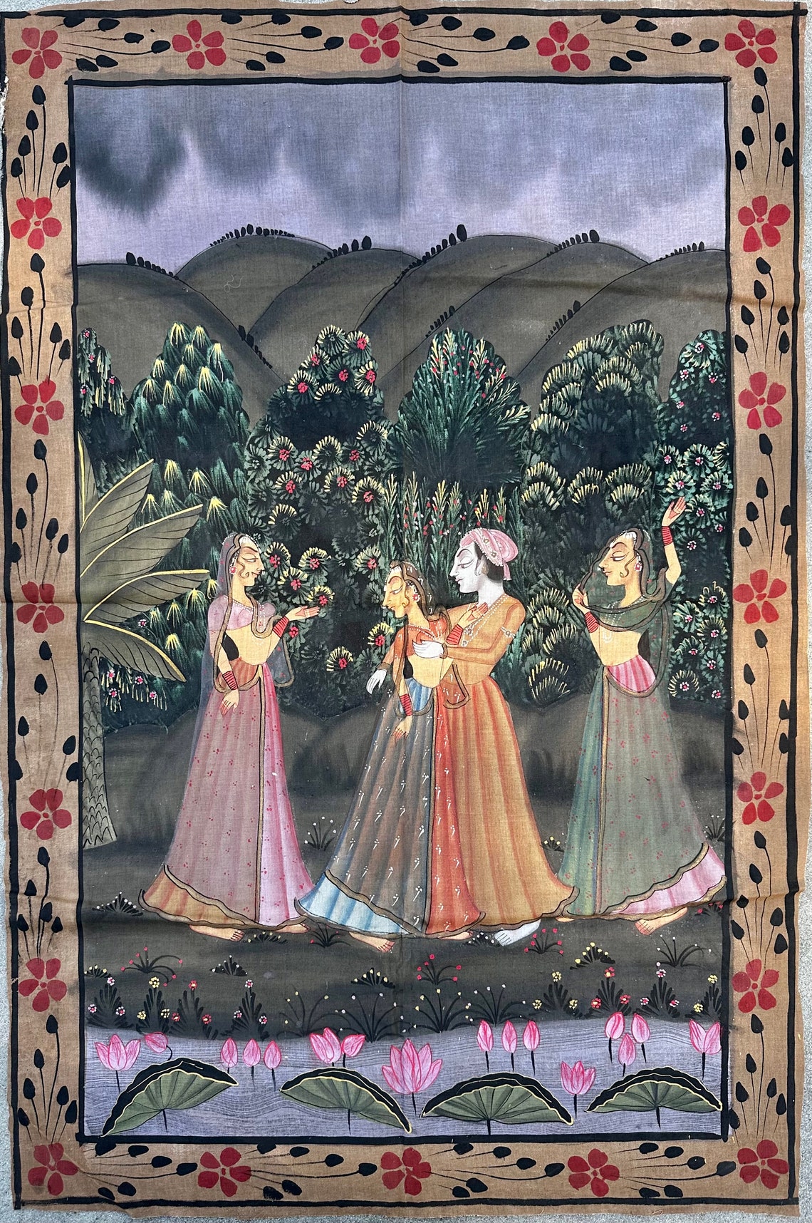 Antique Indian Folk Art | Rajasthani Painting | Rajput Kangra Basholi ...