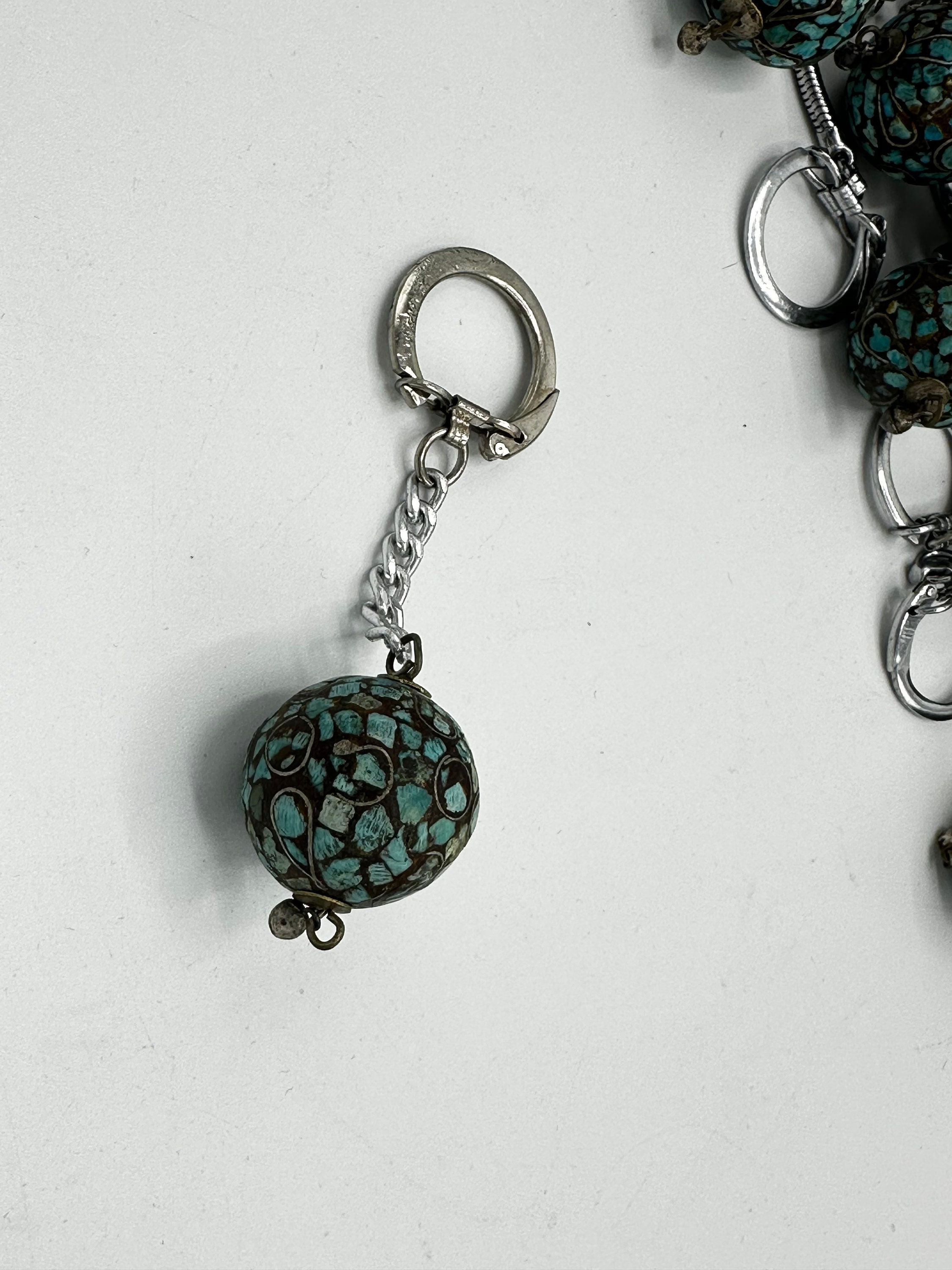 Vintage 60s Turquoise Matrix Ball Keychains 4in 23-24mm Round - Etsy