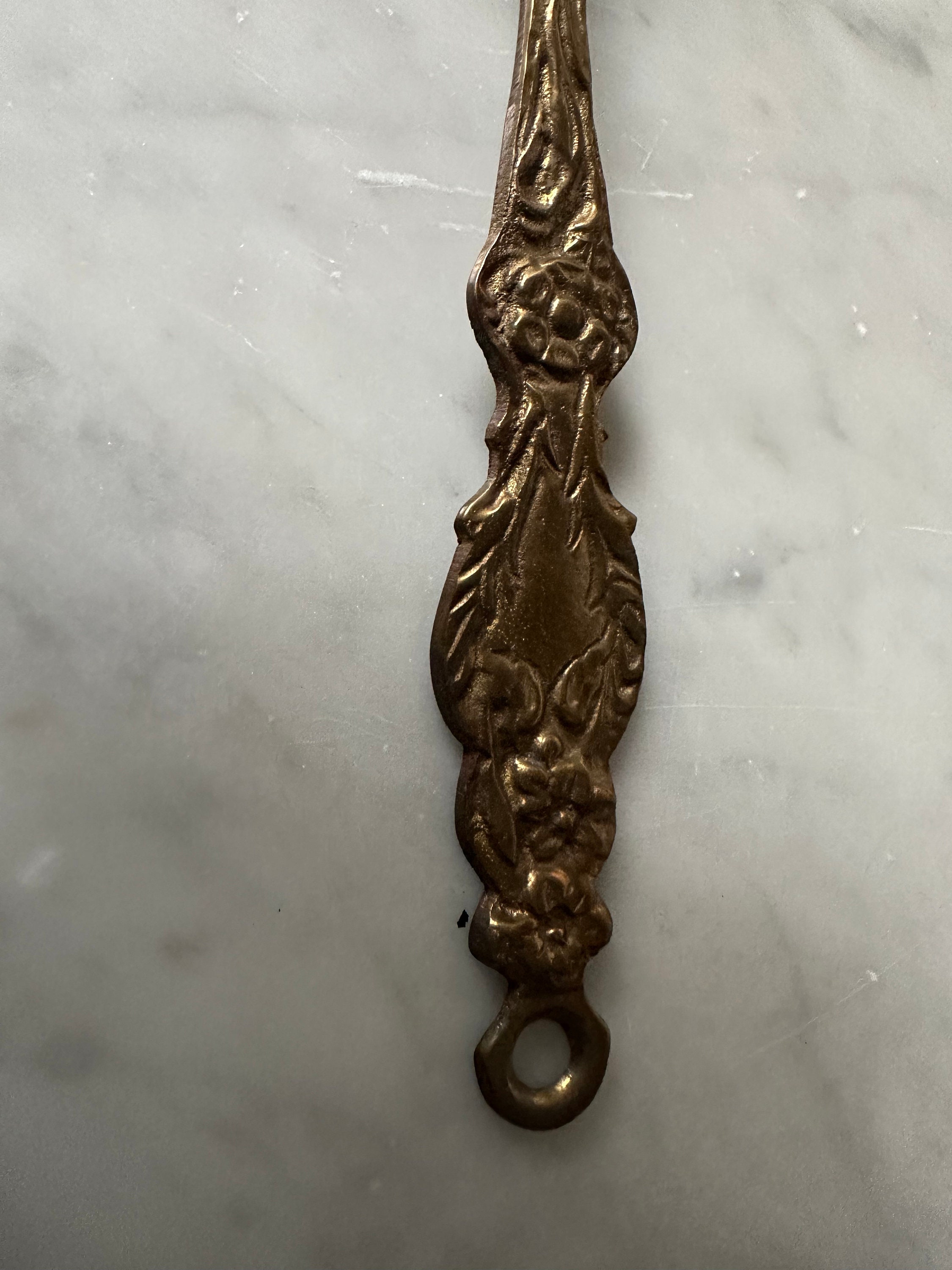 Antique Golden Brass Serving Spoon - Etsy