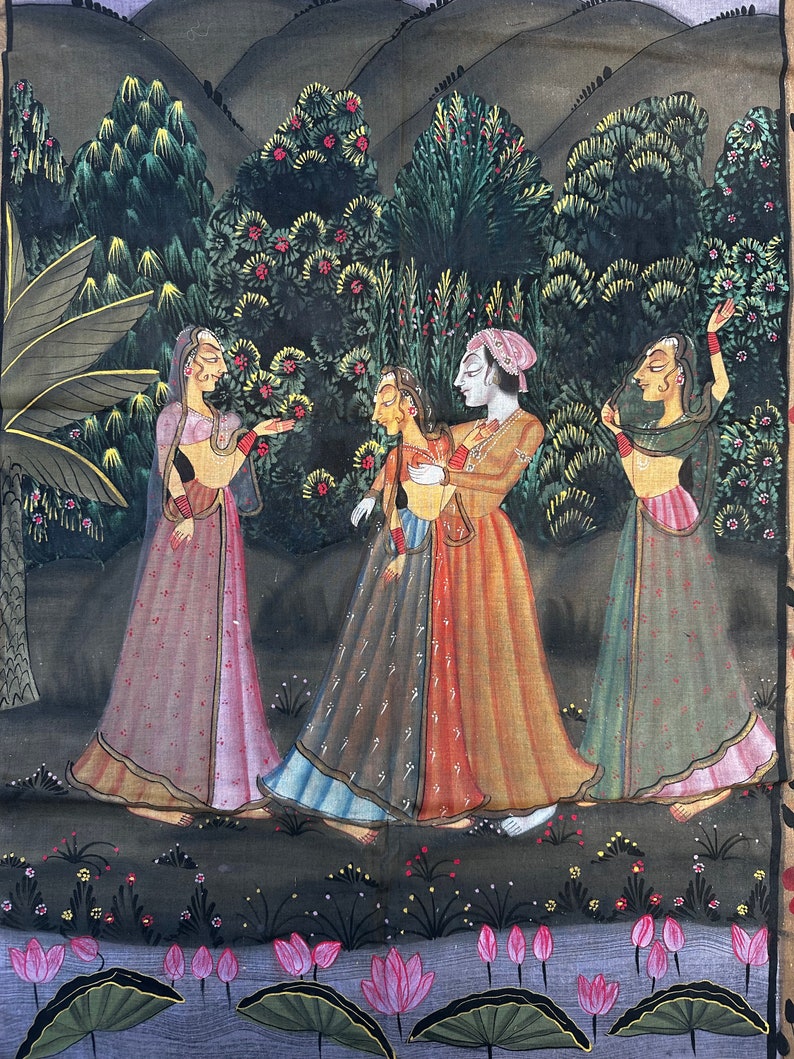 Antique Indian Folk Art | Rajasthani Painting | Rajput Kangra Basholi ...